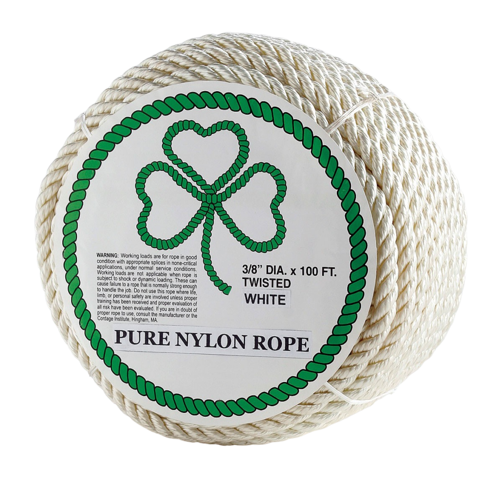 3 Strand Twisted White Nylon Rope | Strong & Flexible Nylon Rope